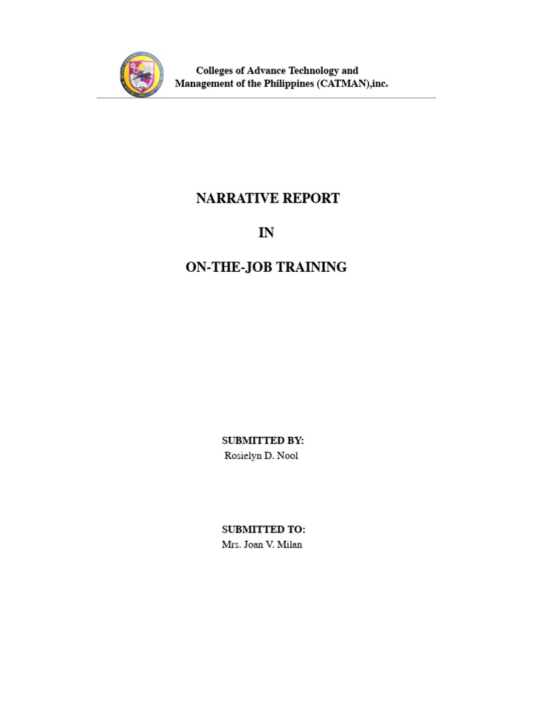 OJT Narrative Report-2 | PDF | Business | Economies