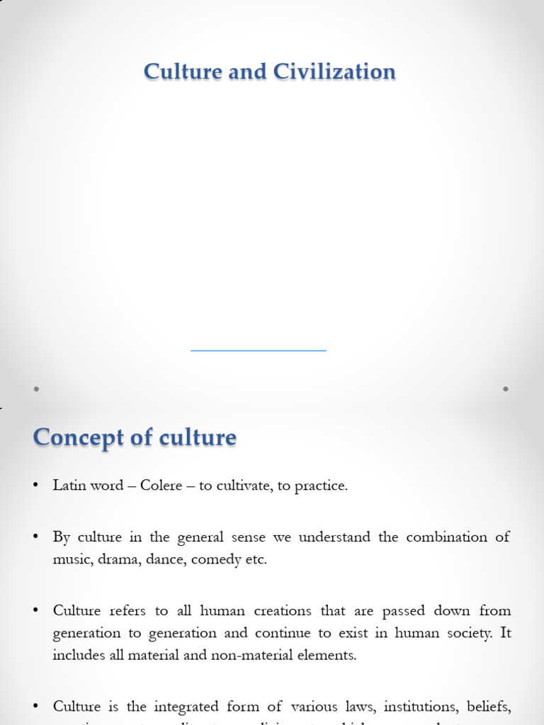 Understanding Culture and Civilization | PDF | Civilization | Material ...