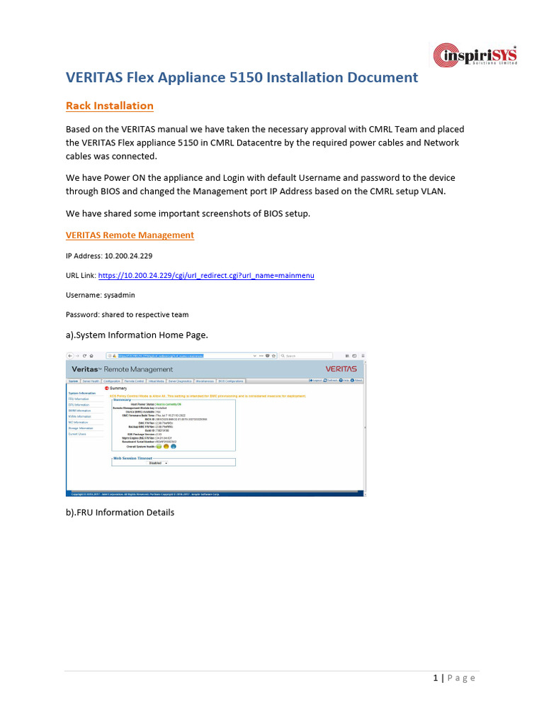 VERITAS Flex Appliance 5150 Setup Guide | PDF | Backup | Command Line ...