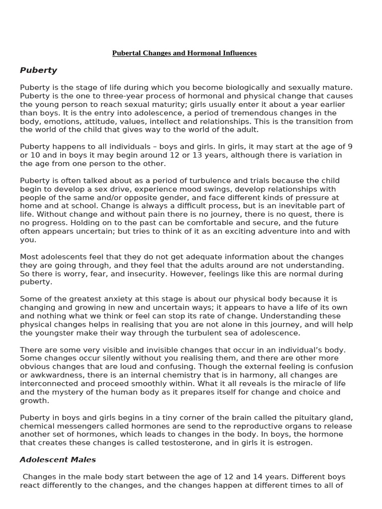 Puberty: Changes in Boys and Girls | PDF | Vagina | Uterus