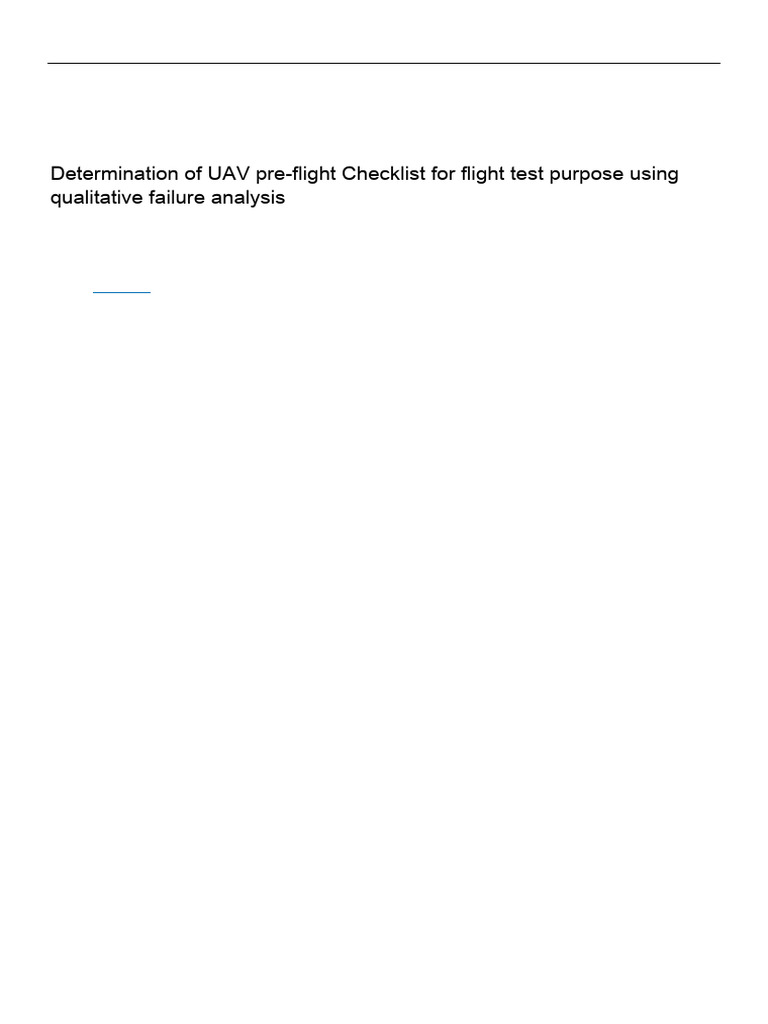 Determination of UAV Pre-Flight Checklist For Flig | PDF | Flight ...