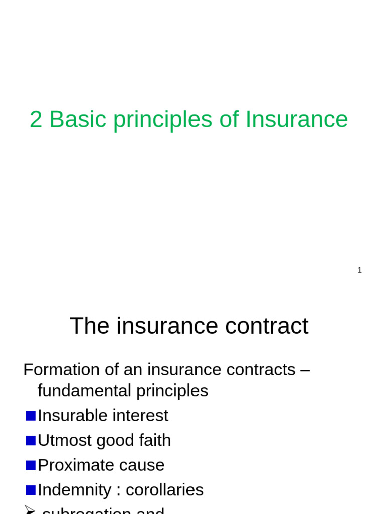 Key Principles of Insurance Contracts | PDF | Insurance | Misrepresentation