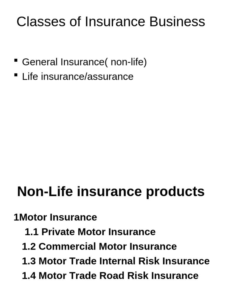 Overview of Insurance Classes | PDF | Insurance | Life Insurance