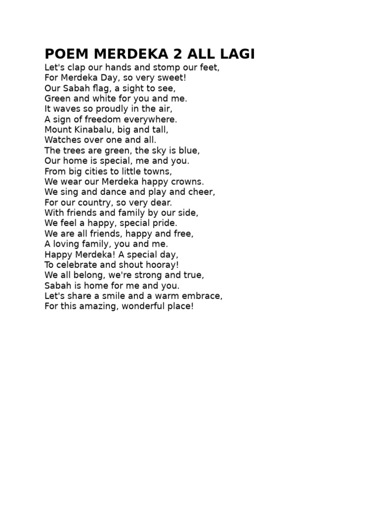 Poem Merdeka 2 All Lagi | PDF