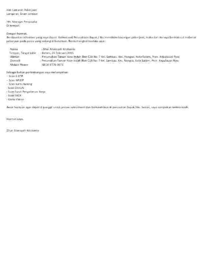 CV Zihar Terbaru Alamat Batam - 11zon | PDF