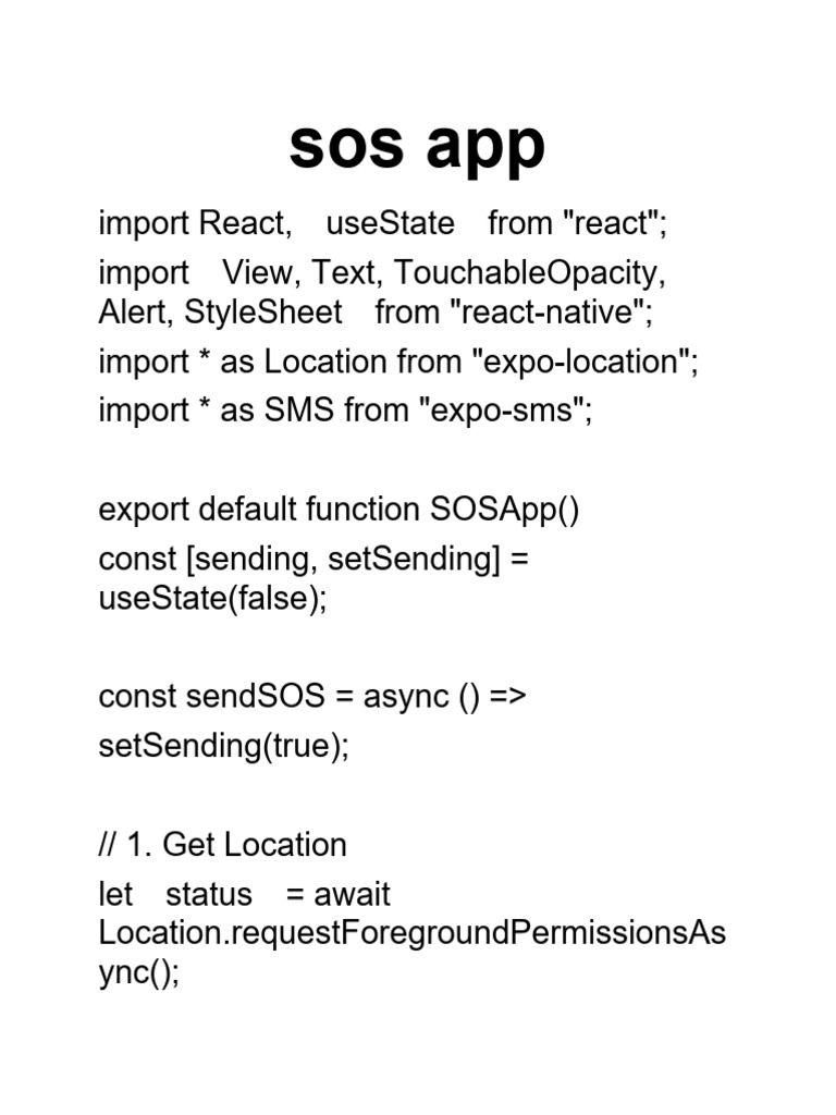 SOS App for Emergency Assistance | PDF