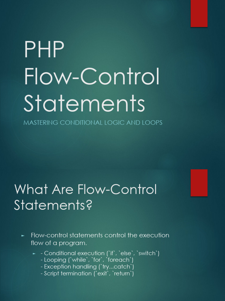 PHP Flow-Control Statements Guide | PDF | Control Flow | Computer ...