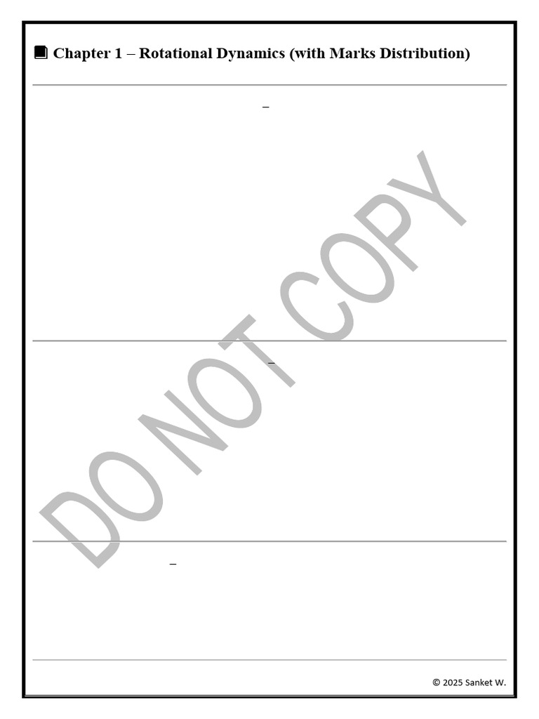 Chapter 1 - Rotational Dynamics | PDF | Rotation Around A Fixed Axis | Angular Momentum