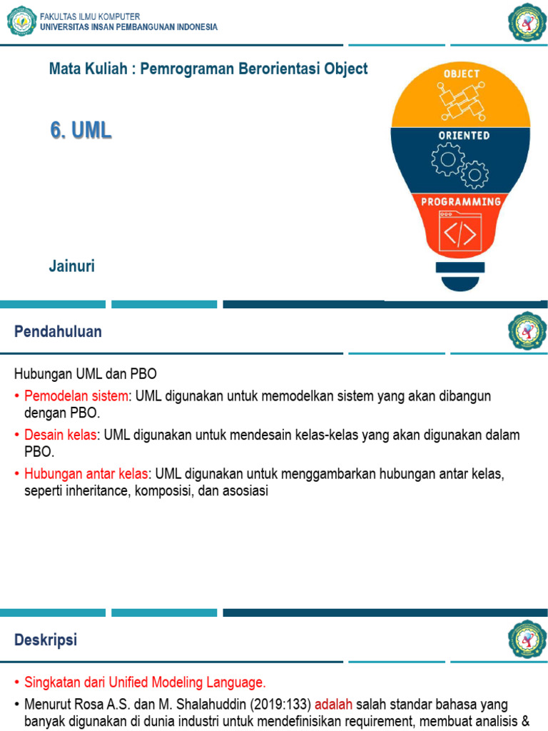 Mata Kuliah: Pemrograman Berorientasi Object | PDF