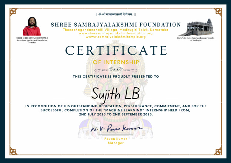Sujith Certificate | PDF