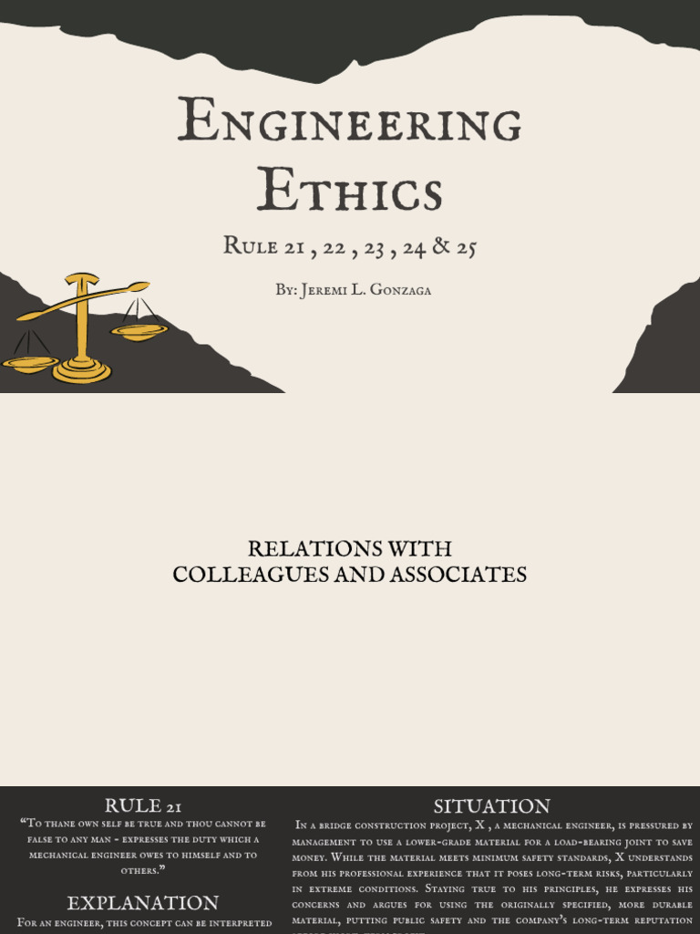 Engineering Ethics: Rules 21-25 Explained | PDF | Reputation | Engineer