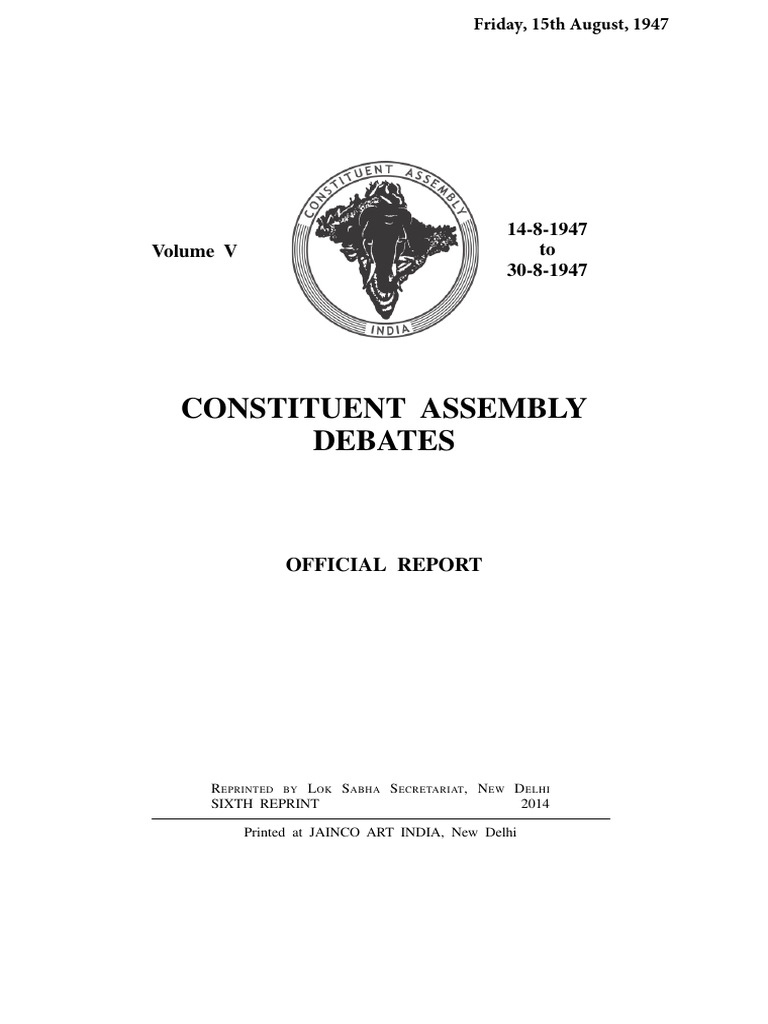 Constituent Assembly Debates: August 1947 | PDF