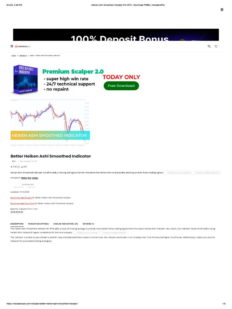 Heiken Ashi Smoothed Indicator for MT4 - Download FREE _ IndicatorsPot | PDF | Service ...