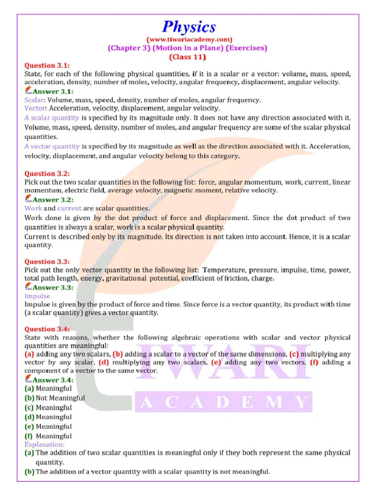 Physics CH 3 | PDF
