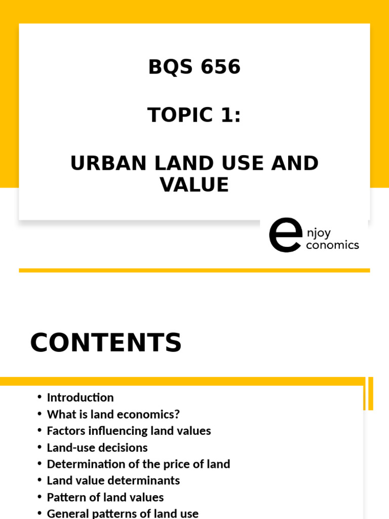 1.urban Land Use and Value | PDF | Economics | Real Estate Appraisal
