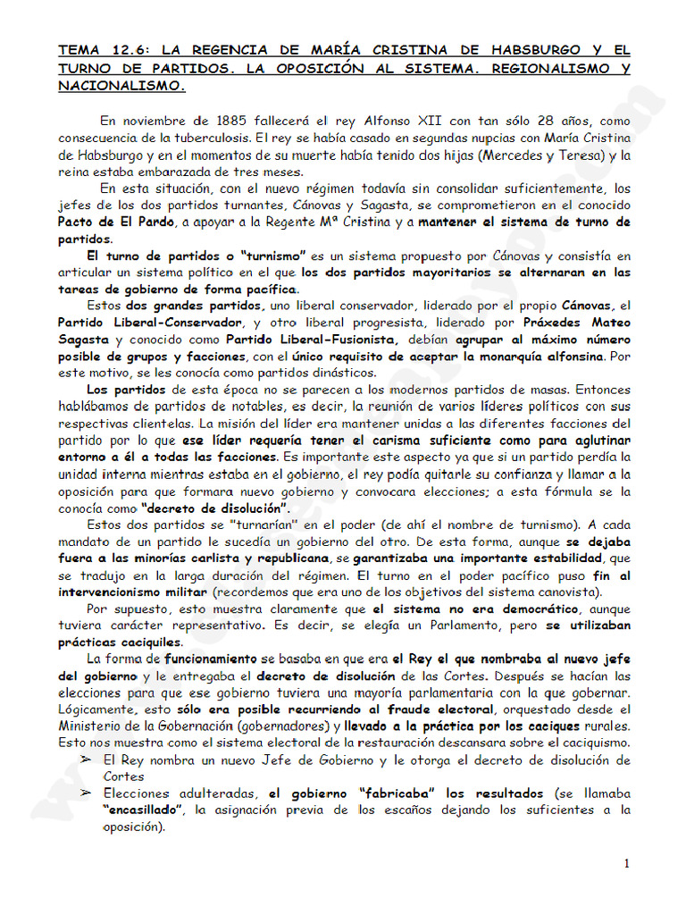 9. Regencia de María Cristina | PDF