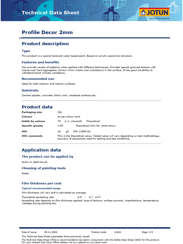 Profile Decor 2mm Paint Technical Data | PDF | Paint | Materials