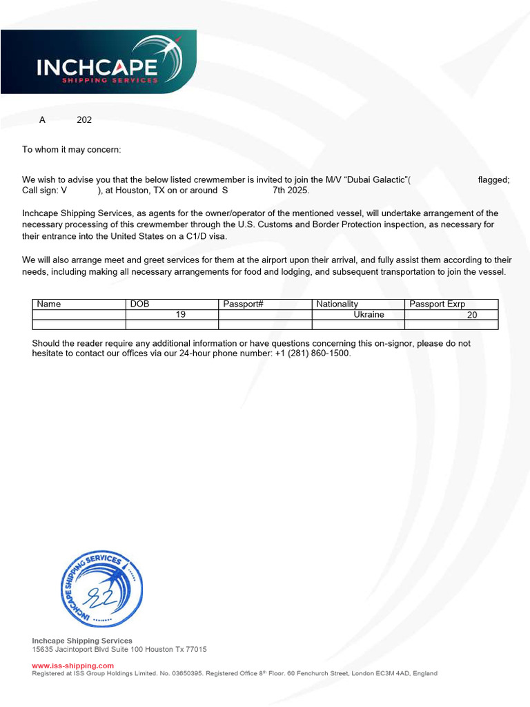 2-Oasis Shipping LOI | PDF