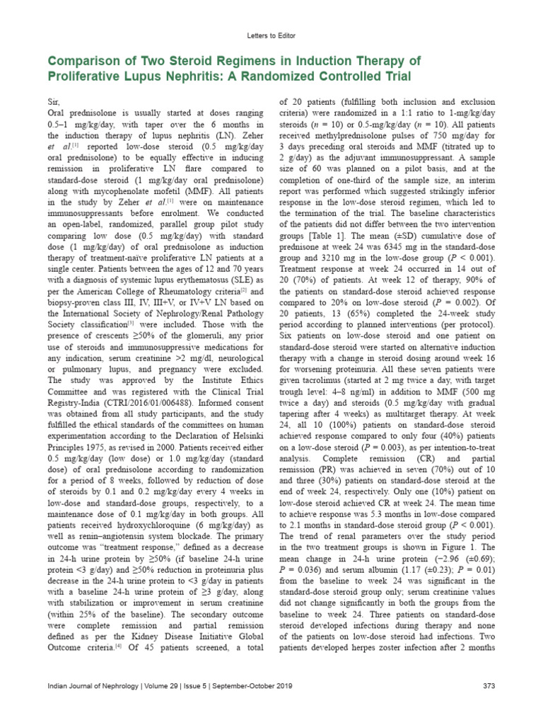 Comparison of Two Steroid Regimens in Induction Therapy of | PDF ...