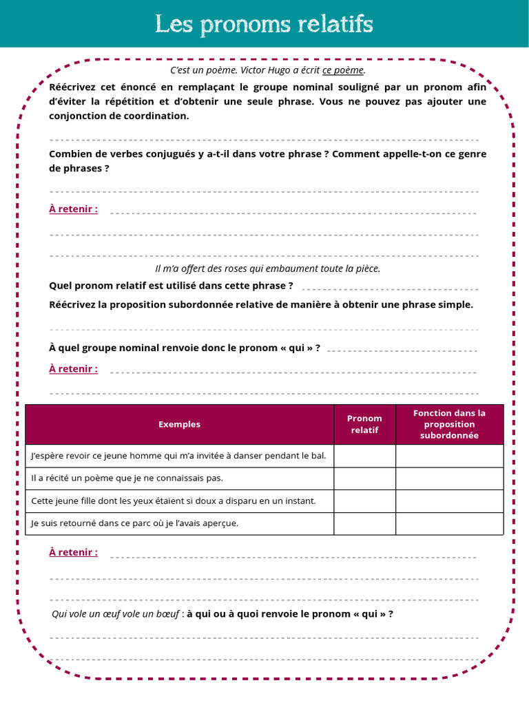 Comprendre les pronoms relatifs en français | PDF