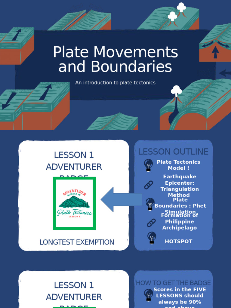 Plate Movements and Boundaries Science Presentation in Dark Blue Teal ...