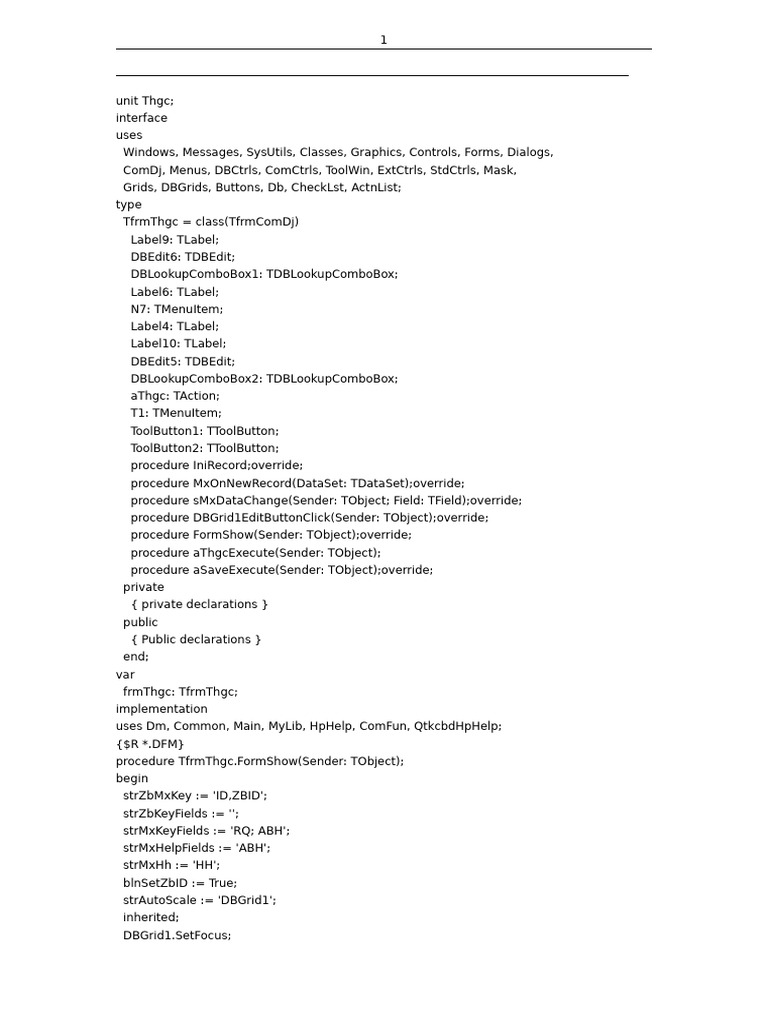 Delphi THGC Form Implementation | PDF | Free Software | Codec