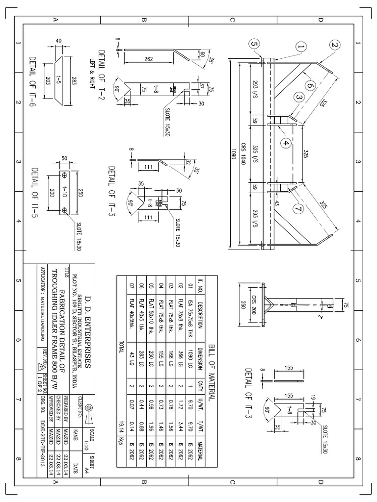 DCS, Troughing Idler Frame 800bw, 35 Degree | PDF