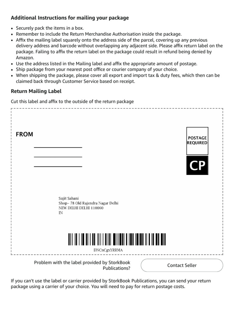 Amazon Return Shipping Instructions | PDF