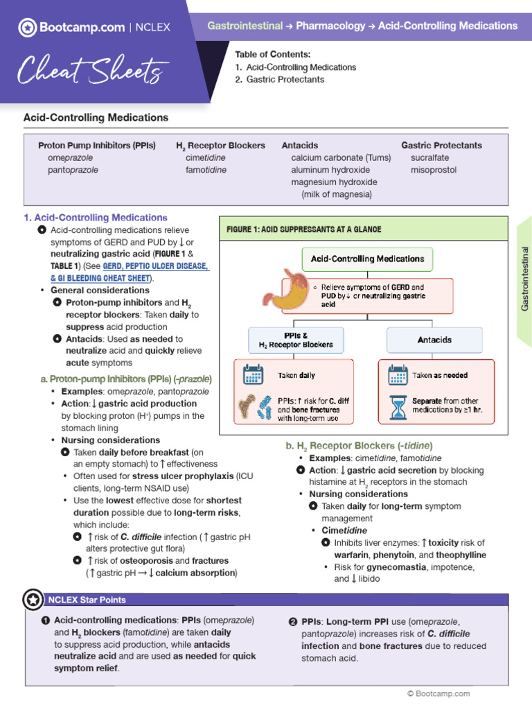 Acid-Controlling Medications Overview | PDF | Gastroesophageal Reflux ...