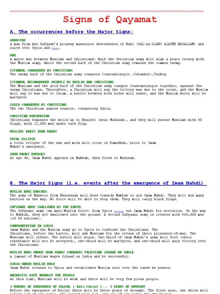 Signs of Qayamat | Download Free PDF | Jesus In Islam | Medina