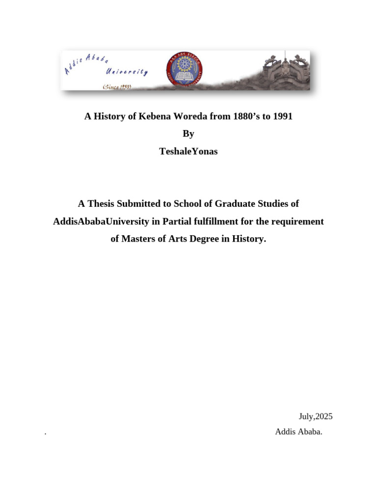 Kebena Woreda History: 1880-1991 | PDF | Ethiopia | Arabian Peninsula