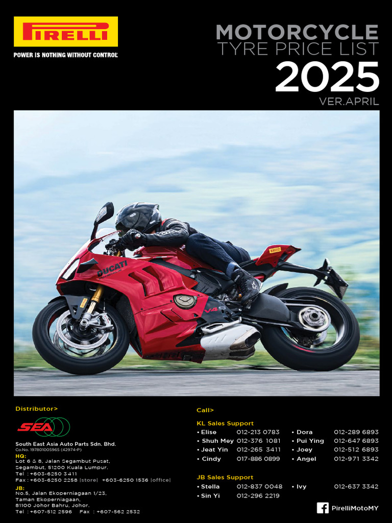 Pirelli Motorcycle Tyre Price List 2025 | PDF | Motorcycling