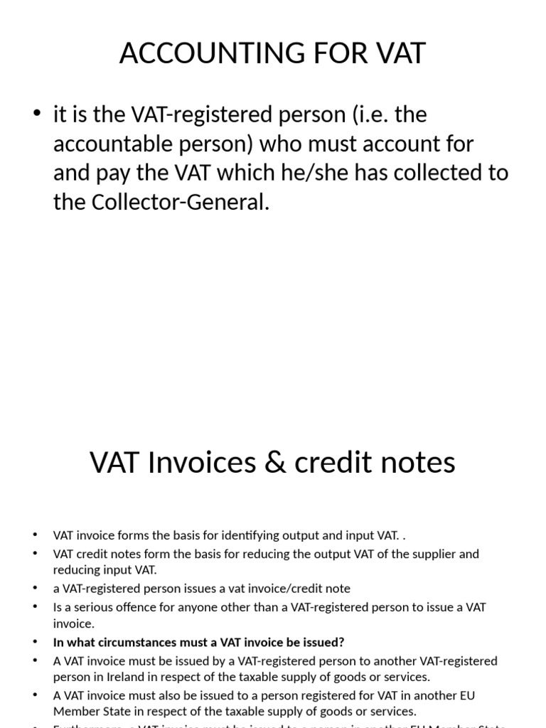 VAT Accounting and Invoicing Guide | PDF | Value Added Tax | Bad Debt