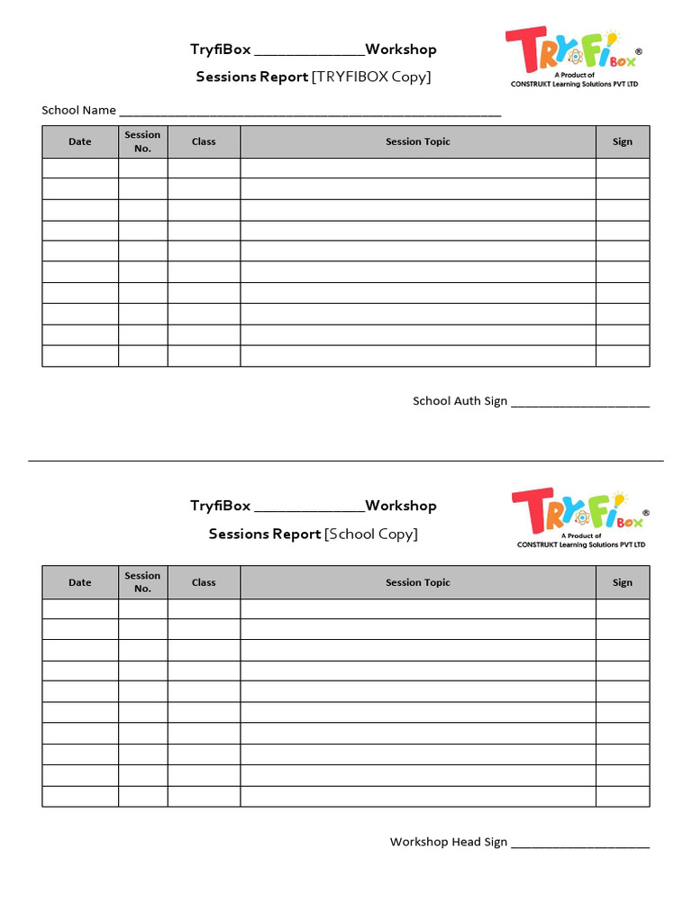 Quantity Sheet (Session Report) | PDF