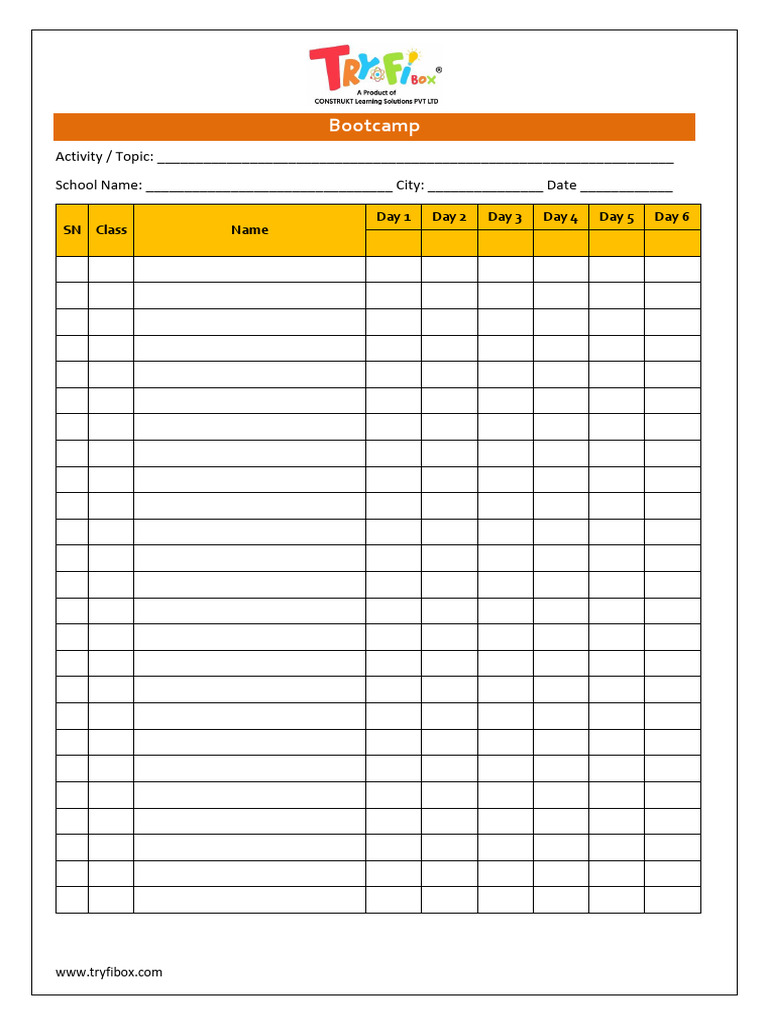 Bootcamp Schedule Template | PDF