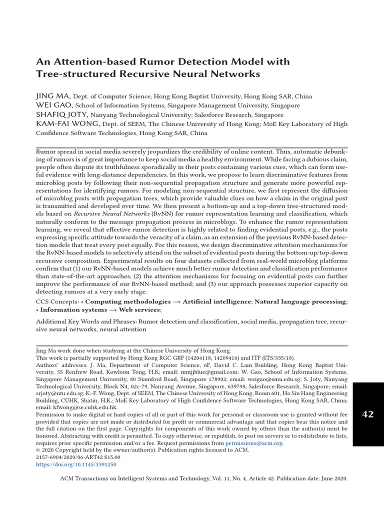 Attention-Based Rumor Detection Model | PDF | Parsing