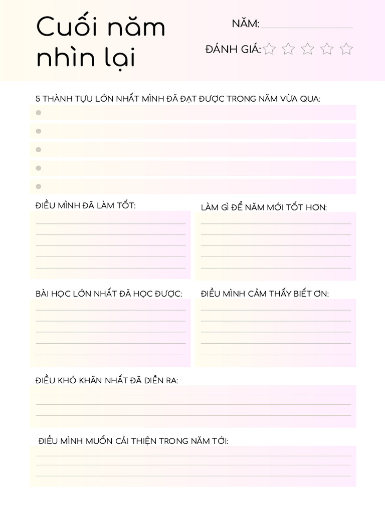Year End Reflection Template 2024-2025 (SHE TALKS) | PDF