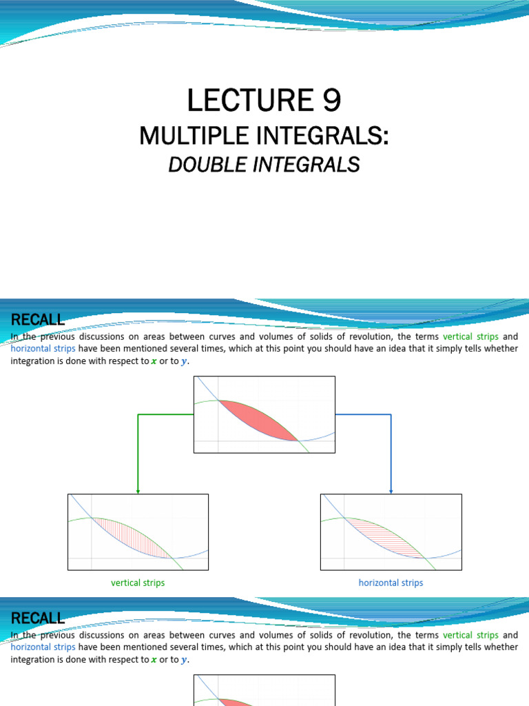 09 Multiple Integrals Double Integrals | PDF | Integral | Mathematical Analysis