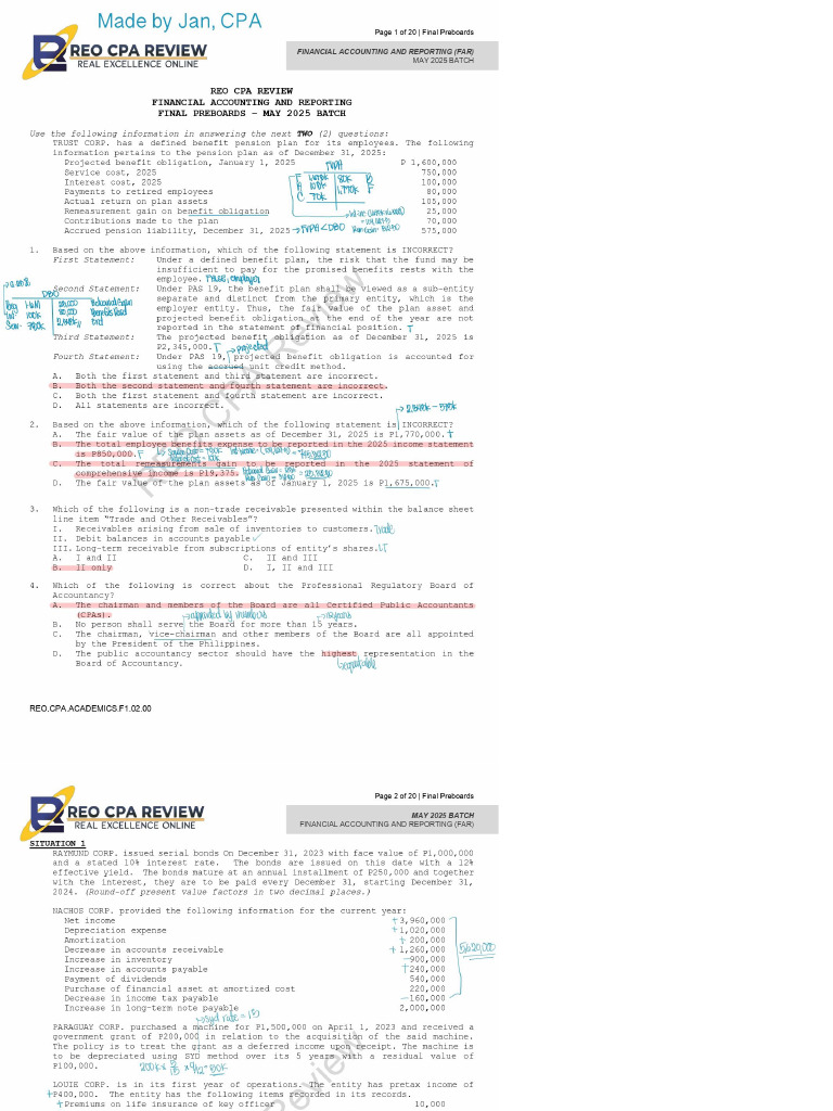 Reo Far Final PB - Annotated by Jan, Cpa | PDF