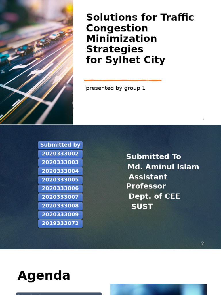 Group 1 Traffic Congestion Minimization Strategies For Sylhet City 2 ...