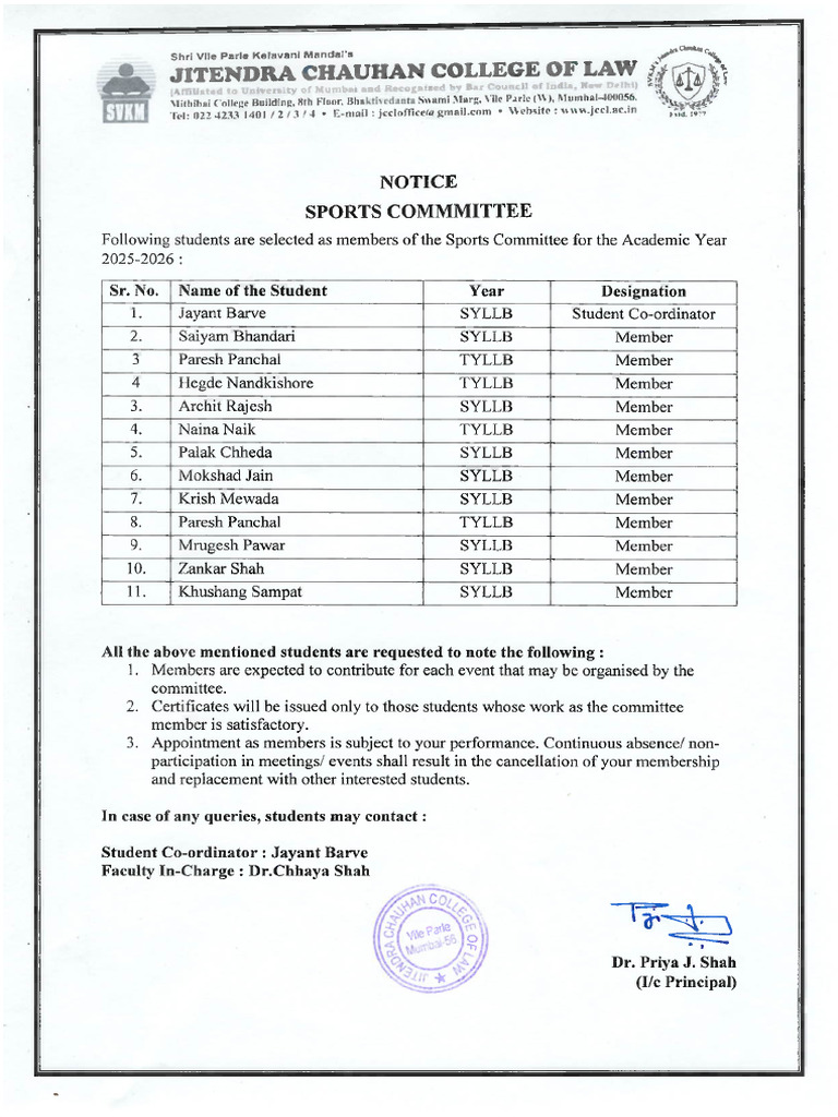 Sport Committee Notice | PDF