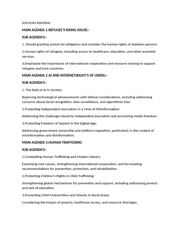 Sochum Agenda | PDF