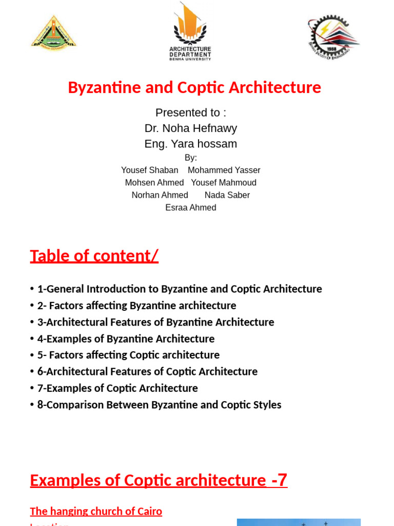 Presentation 4 Esraa | PDF | Church (Building) | Christian Architecture