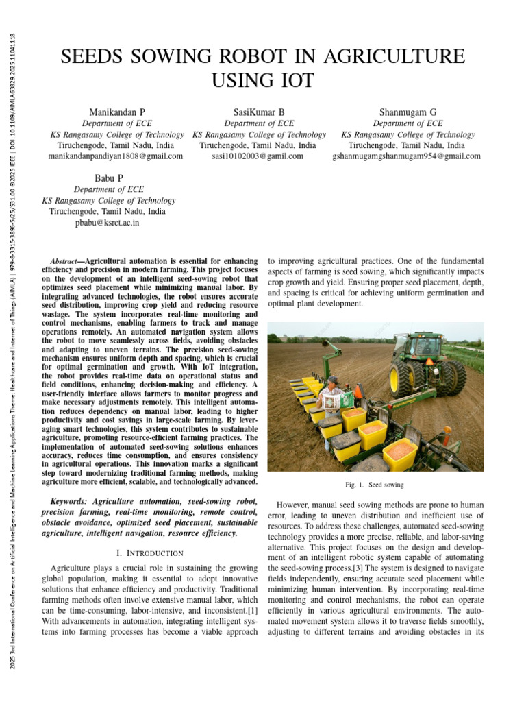Arduino-Based Seed Sowing Robot | PDF | Agriculture | Automation