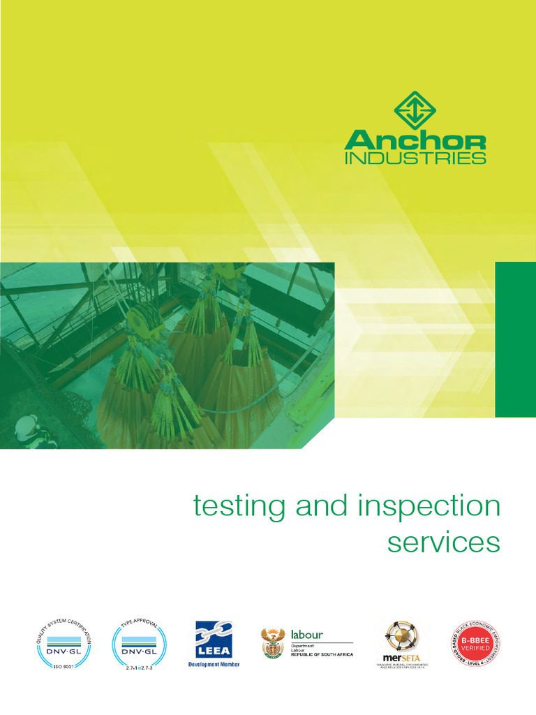 Anchor Industries Services Testing and Inspection | PDF | Occupational ...