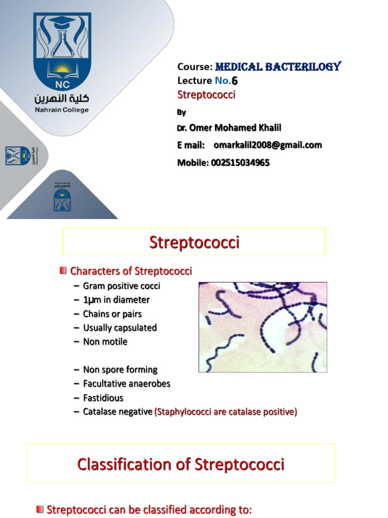 Lec (6) Streptococcus | PDF