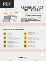 Philippine Pharmacy Act RA 10918 Overview | PDF | Pharmacy | Pharmacist