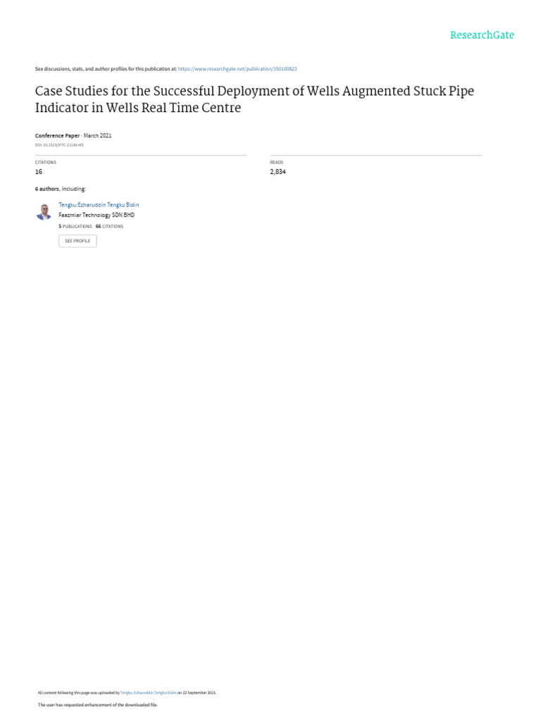 Stuck Pipe Indicator in Wells | PDF | Machine Learning | Casing (Borehole)