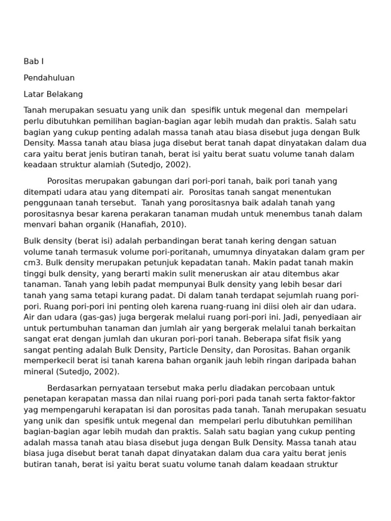 Analisis Bulk Density dan Porositas Tanah | PDF