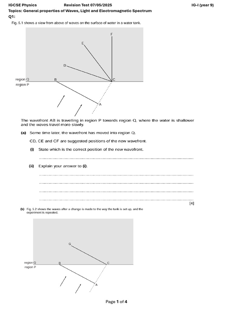 IGCSE Physics IG I Revision Test 2 May 2025 | PDF